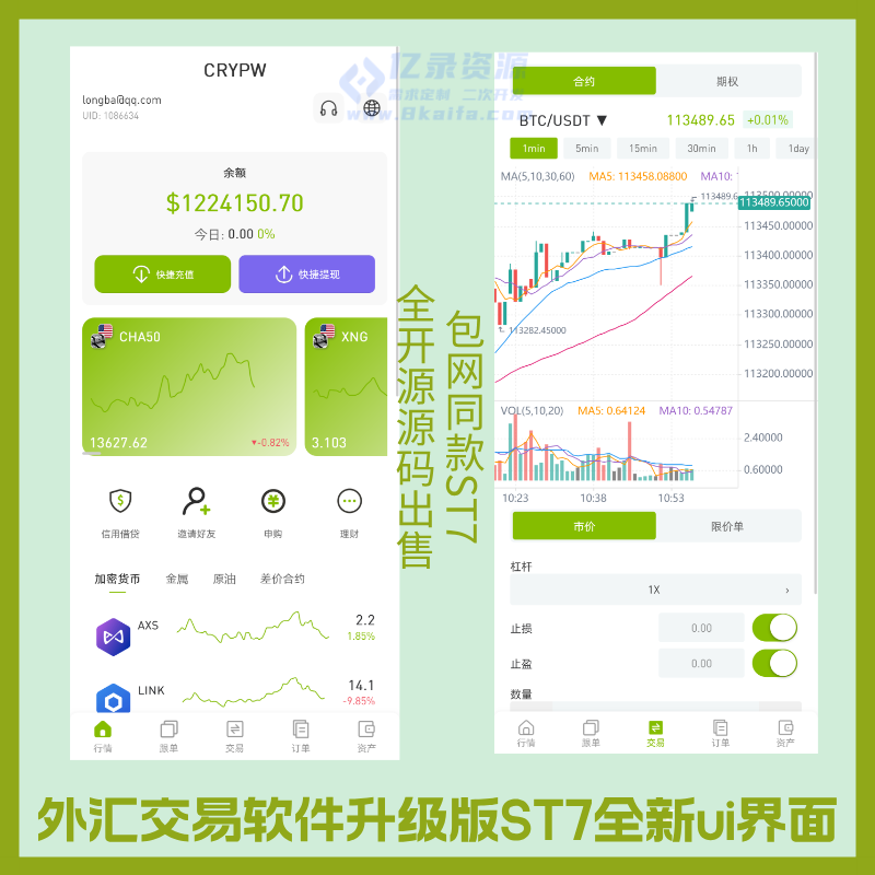 全新二开版ST7交易所系统，K线接口对接付费接口外汇交易软件ST7系统理财交易软件系统外汇交易软件st5的升级版ST7-龙霸海外资源网